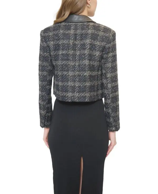 Central Park West Colette Lurex Houndstooth Blazer Jacket