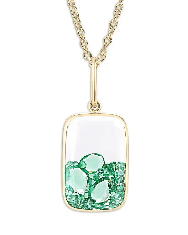Moritz Glik 18k Yellow Emerald Shaker Pendant Necklace - Gold