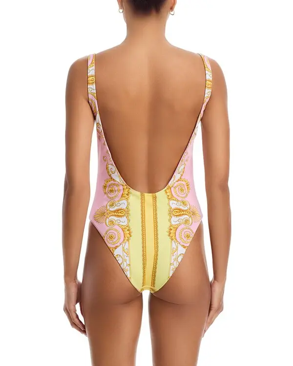 Versace Printed Scoop Neck One-piece Swimsuit