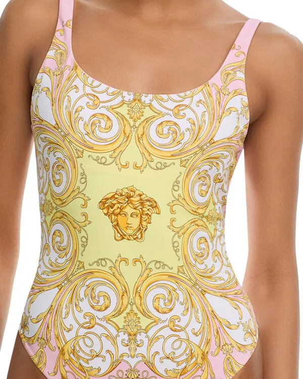 Versace Printed Scoop Neck One-piece Swimsuit