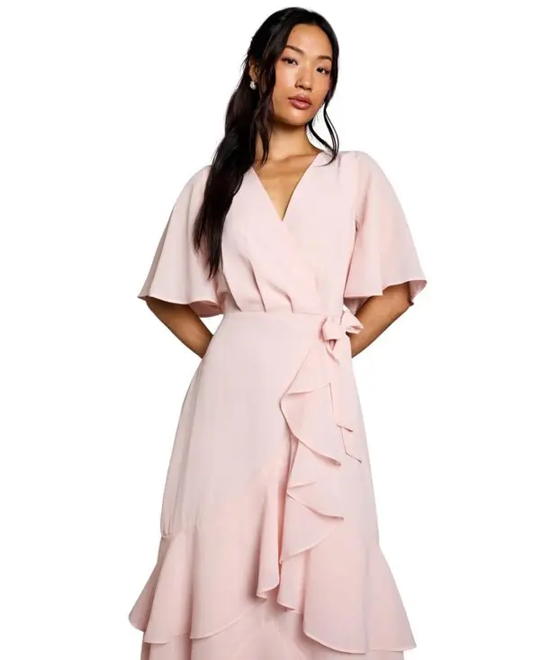 Coast Women's Angel Sleeve Bridesmaid Maxi Dress - Blush