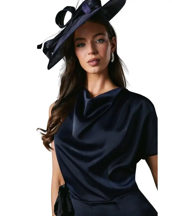 Coast Tie Side Satin Drape Wide Leg Jumpsuit