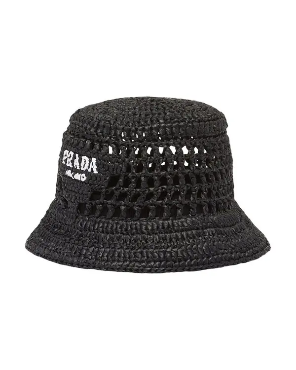 Prada Crochet Bucket Hat - Black