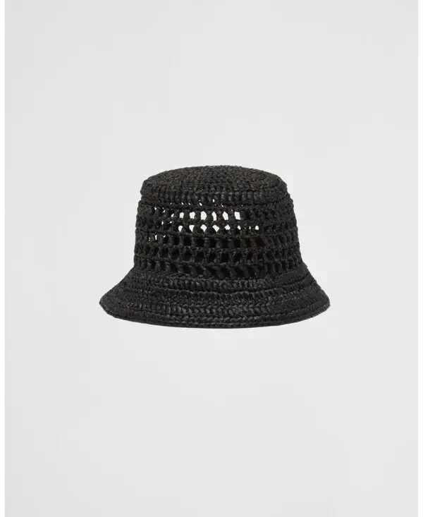 Prada Crochet Bucket Hat - Black