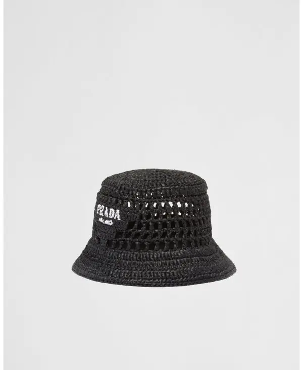 Prada Crochet Bucket Hat - Black
