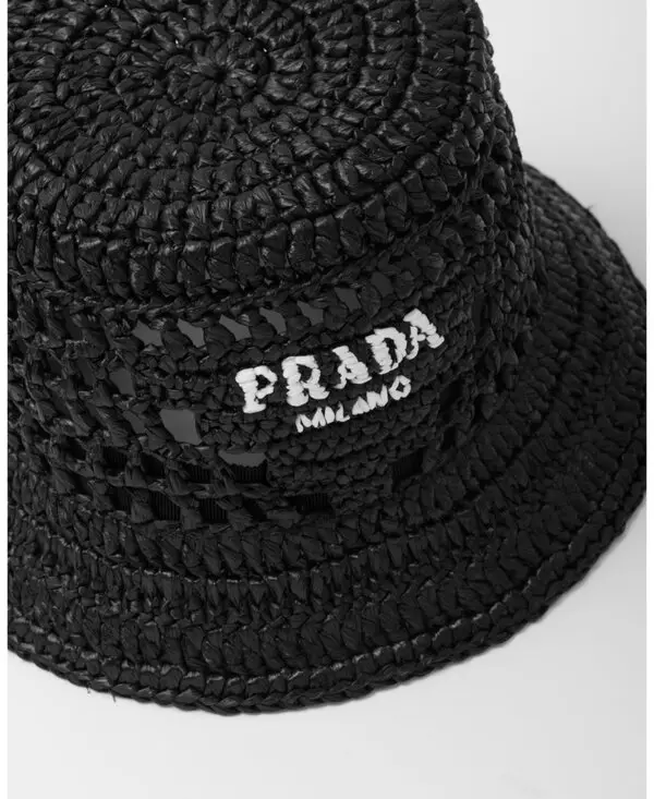 Prada Crochet Bucket Hat - Black