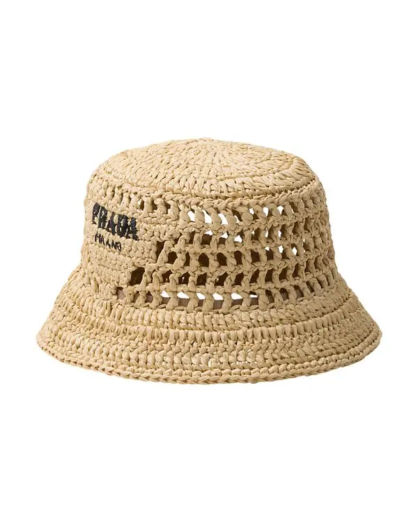 Prada Crochet Bucket Hat - Neutral