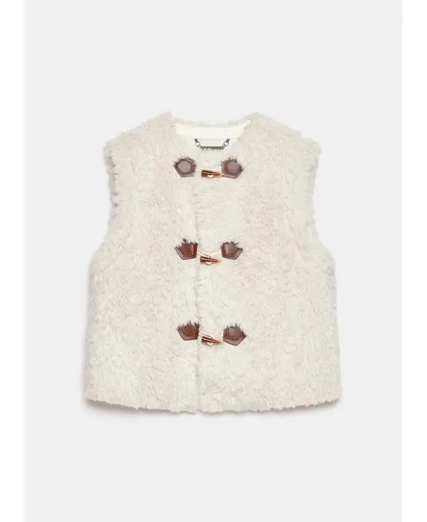 Mint Velvet Faux Fur Vest With Toggle Fastening