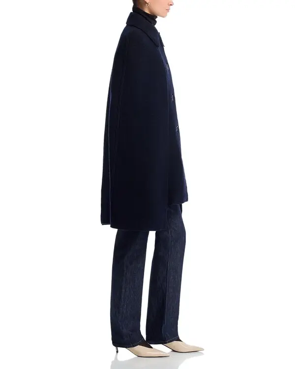 TOTEME Wool Boucle Cape Coat - Navy