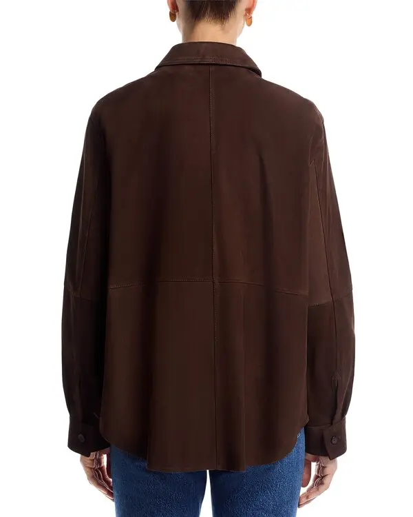 TOTEME Soft Suede Overshirt - Bark