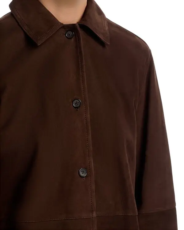 TOTEME Soft Suede Overshirt - Bark