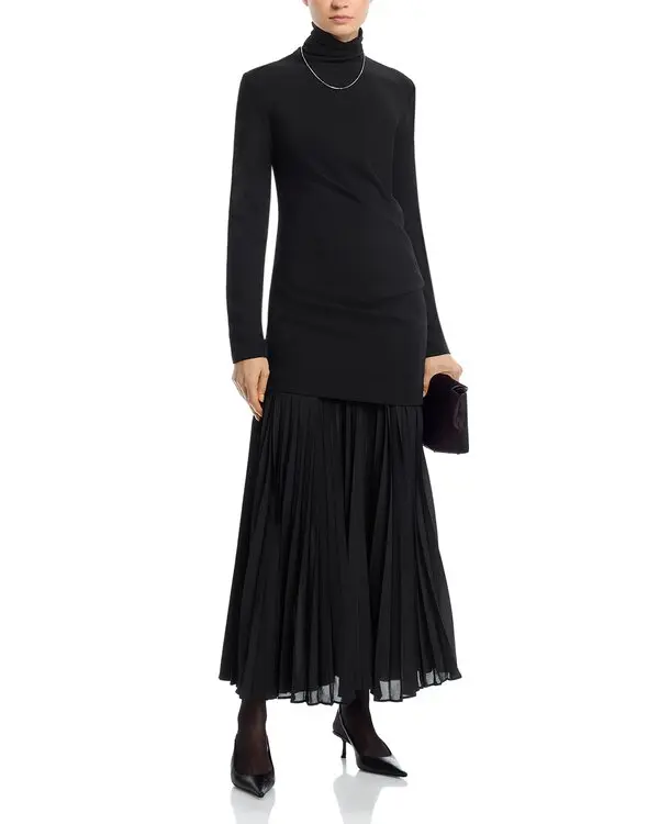 TOTEME High Neck Twist Blouse - Black