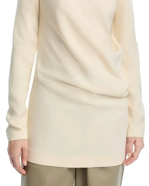 TOTEME High Neck Twist Blouse - Ecru