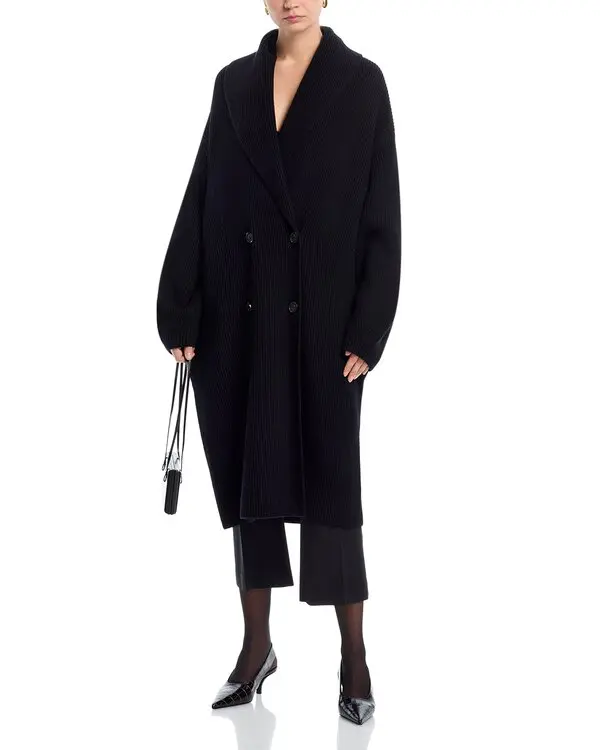 TOTEME Long Shawl Lapel Cardigan Sweater