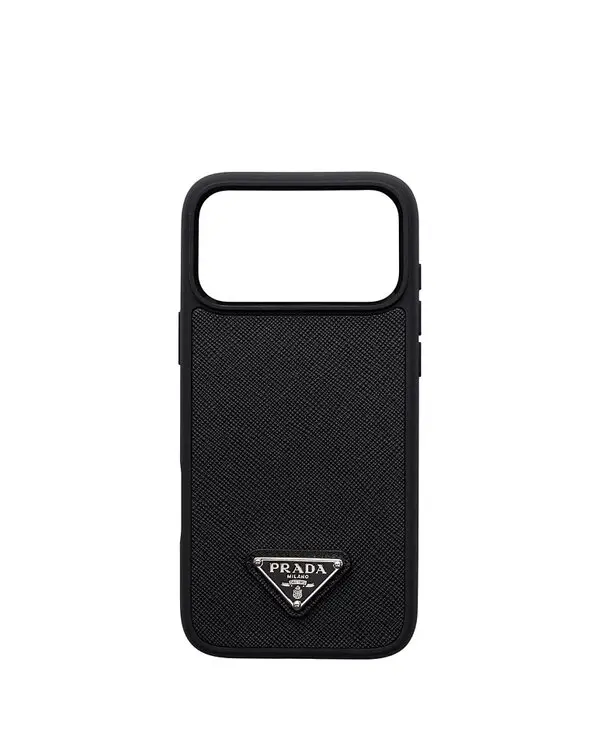 Prada Saffiano Leather Case For Iphone 17 Pro Max - Dark Black