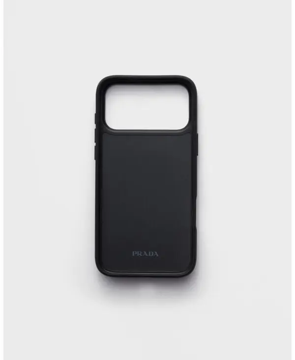 Prada Saffiano Leather Case For Iphone 17 Pro Max - Dark Black