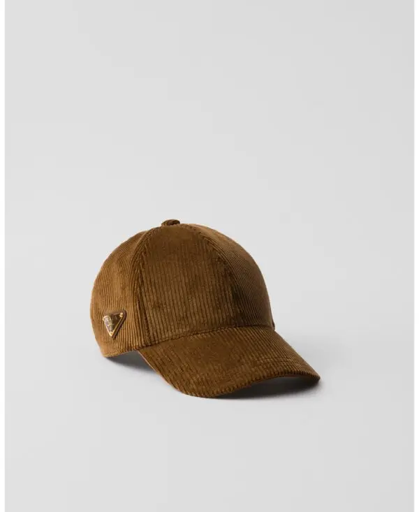 Prada Corduroy Baseball Cap - Brown