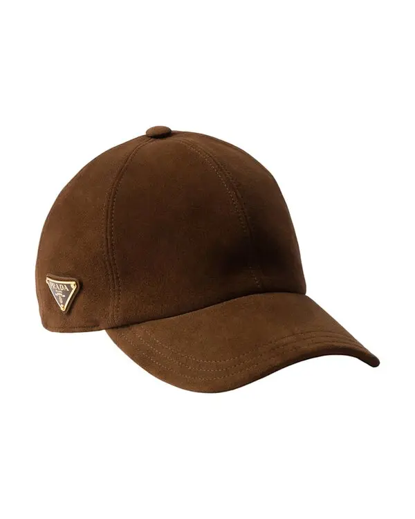Prada Suede Baseball Cap - Brown