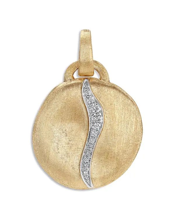 Marco Bicego 18k Gold Jaipur Diamond Disc Pendant - White/gold