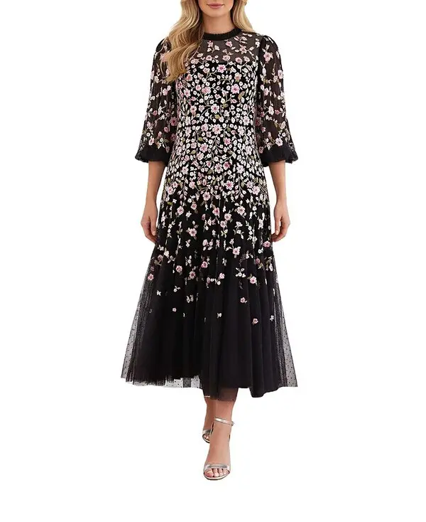 NEEDLE & THREAD Sylvia Round Neck Ankle Gown