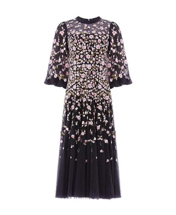 NEEDLE & THREAD Sylvia Round Neck Ankle Gown
