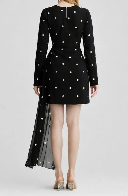 HOLICHIC Kaia Long Sleeve Minidress With Removable Drape Belt - Black
