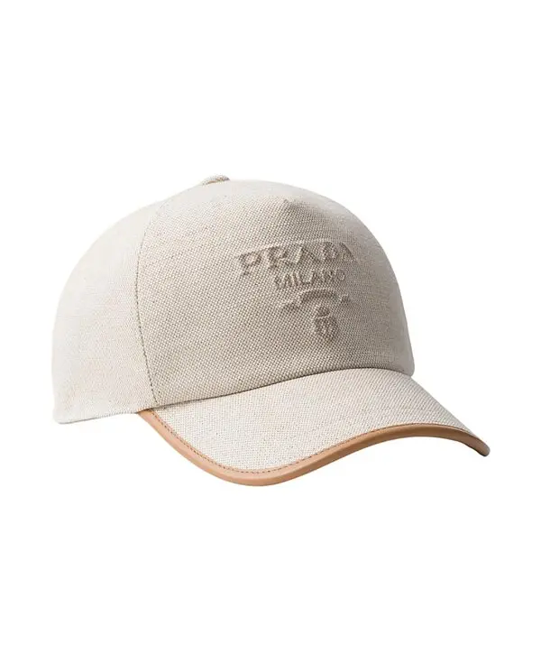 Prada Linen Blend Baseball Cap - Neutral