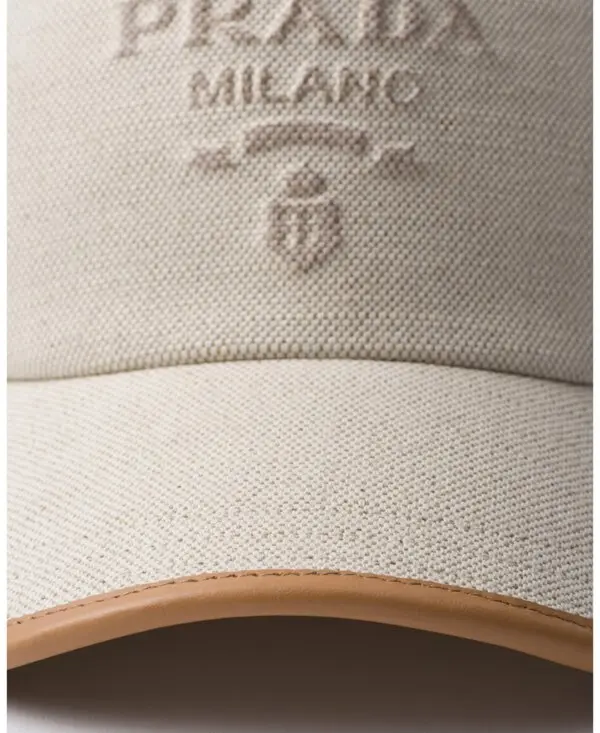 Prada Linen Blend Baseball Cap - Neutral
