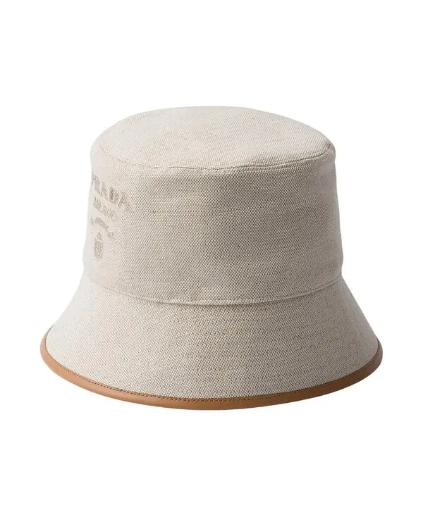 Prada Linen Blend Bucket Hat - Neutral