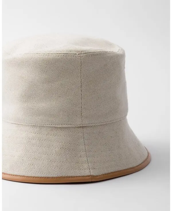 Prada Linen Blend Bucket Hat - Neutral
