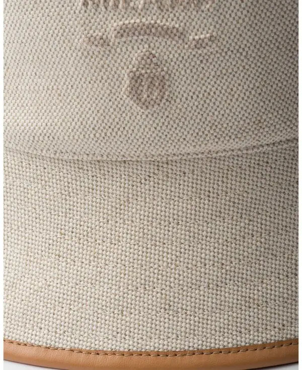 Prada Linen Blend Bucket Hat - Neutral
