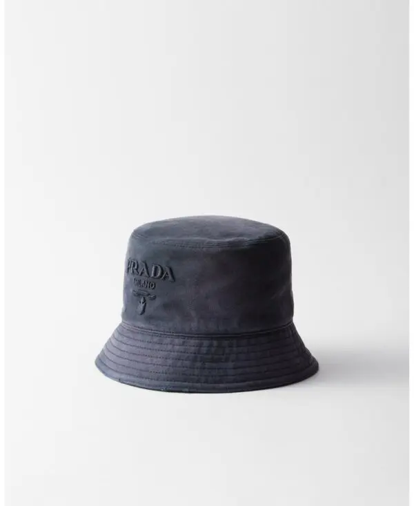Prada Canvas Bucket Hat - Blue