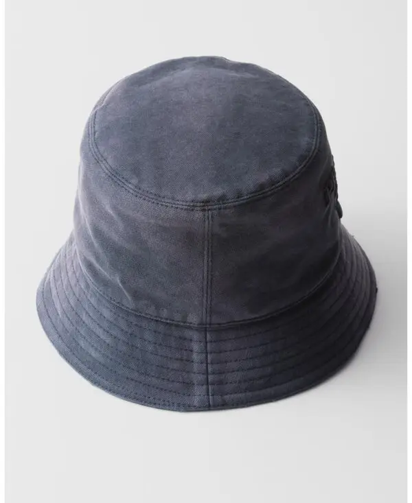 Prada Canvas Bucket Hat - Blue