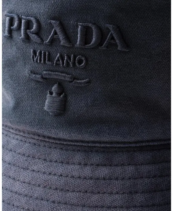 Prada Canvas Bucket Hat - Blue