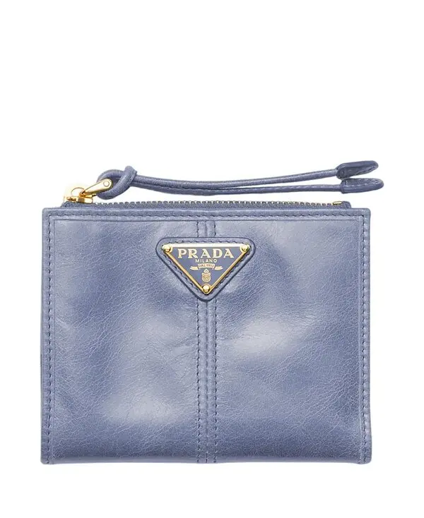 Prada Small Leather Wallet - Blue