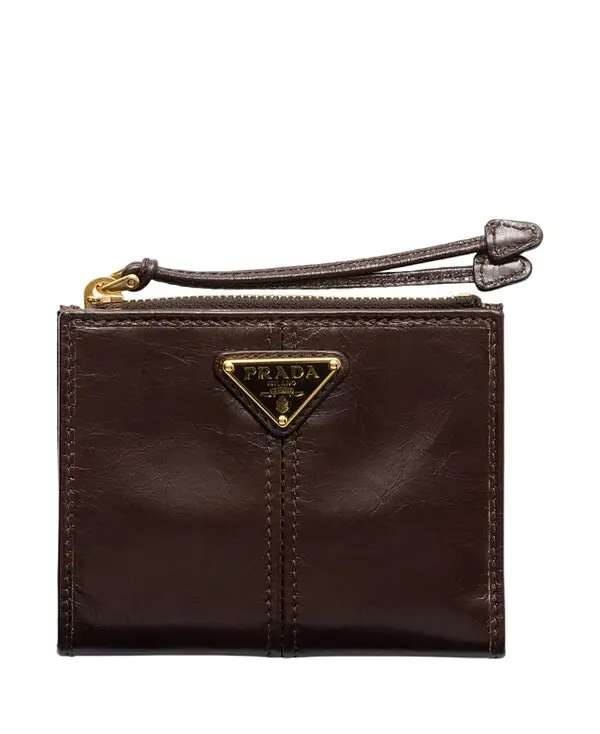 Prada Small Leather Wallet - Brown