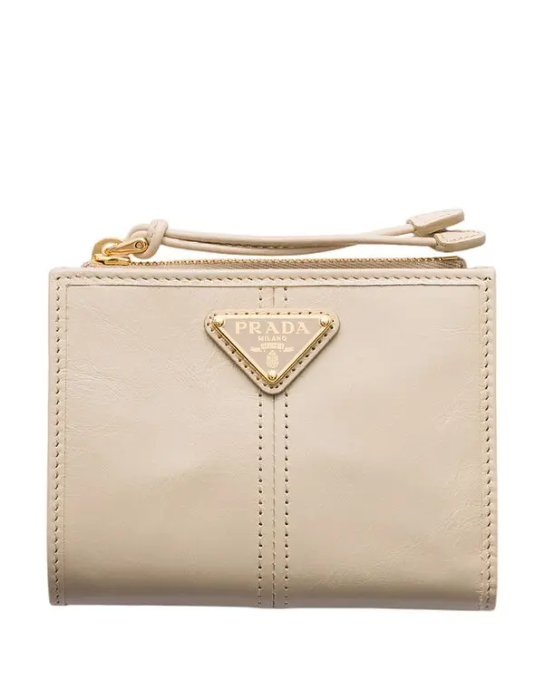 Prada Small Leather Wallet - Neutral