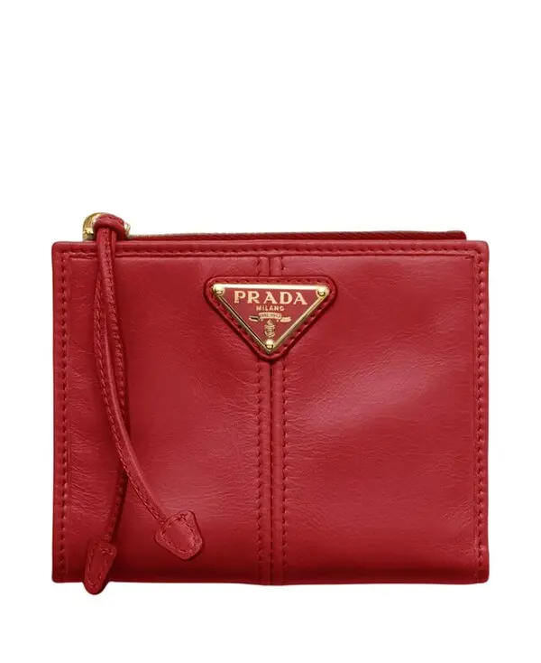 Prada Small Leather Wallet - Red