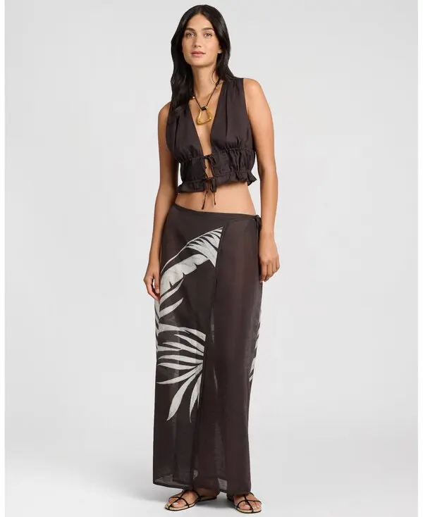 Onia Air Linen Tie-front Top