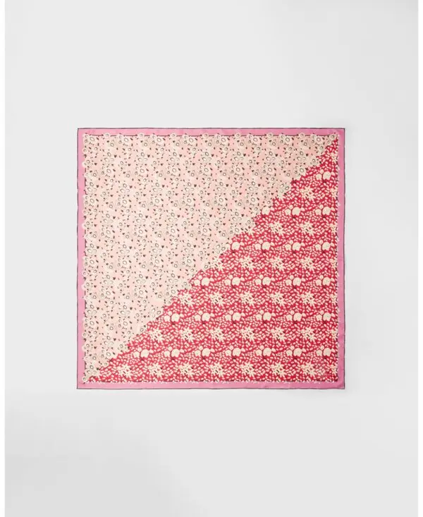 Prada Printed Silk Twill Scarf - Pink