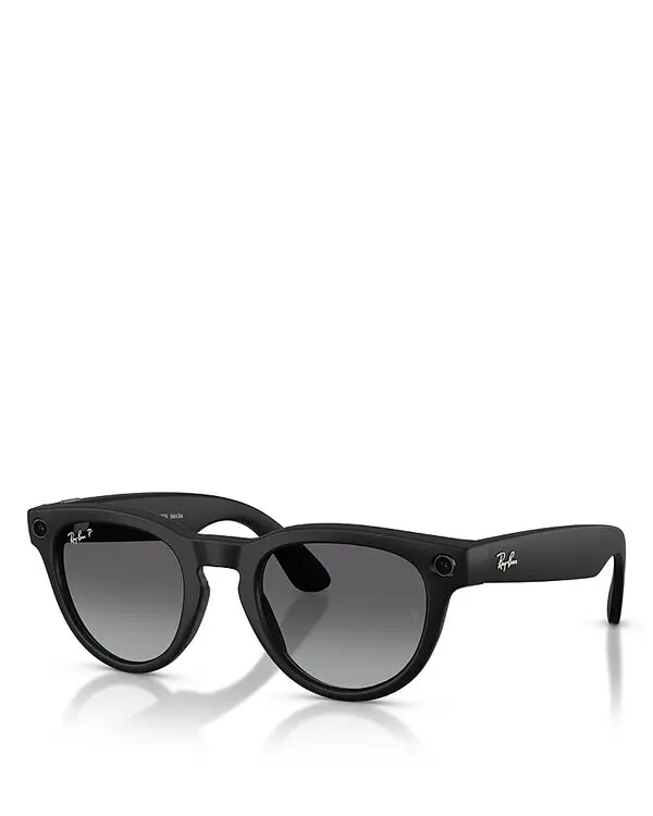 RAY-BAN META Round 50mm Sunglasses - Matte Black