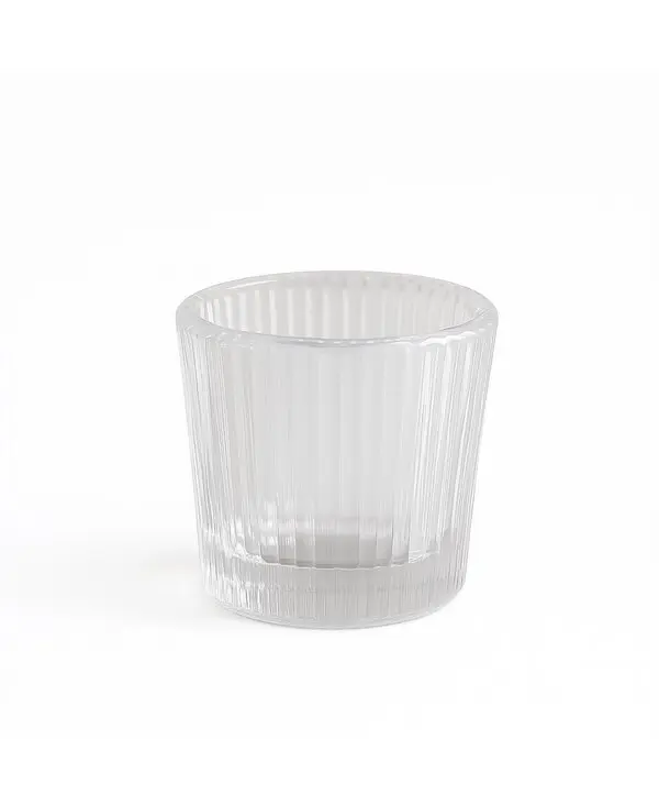 THE COLLECTIVE HOME Pressed Glass Tealight / Votive Holders, Set Of 4