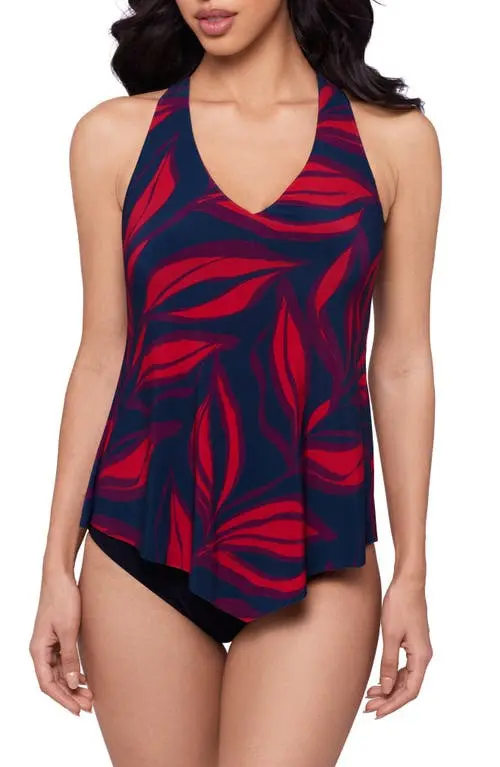 MAGICSUIT® Taylor Rossobleu Leaf Print Tankini Top