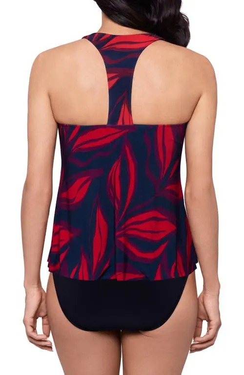 MAGICSUIT® Taylor Rossobleu Leaf Print Tankini Top