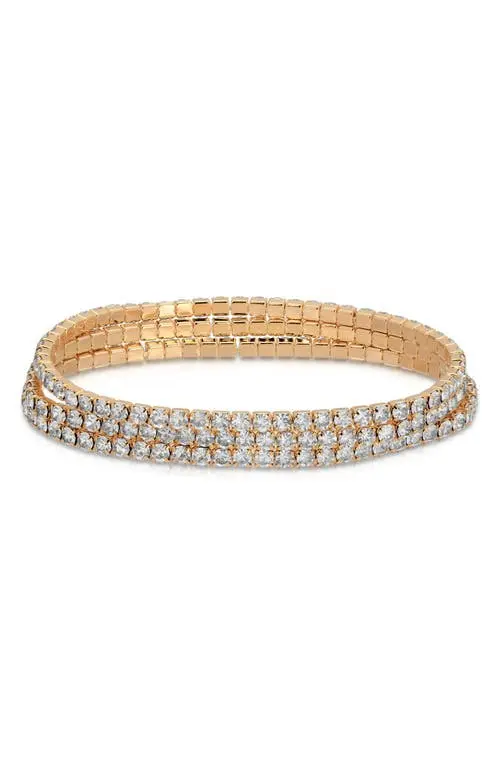 Ettika Set Of 3 Cubic Zirconia Bracelets - Gold