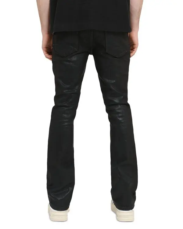 PURPLE BRAND Coated Indigo Flare Jeans - Black