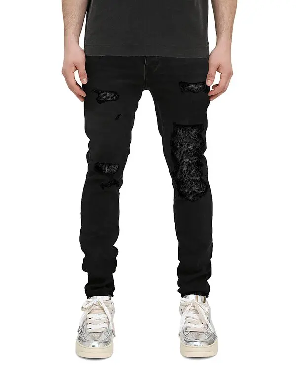PURPLE BRAND Skinny Repair Jeans - Black