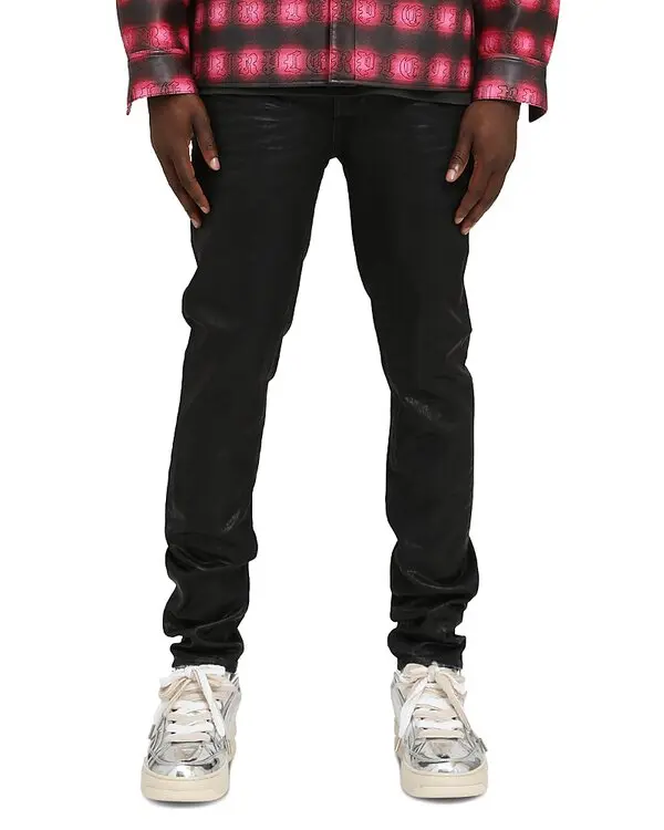 PURPLE BRAND Coated Indigo Skinny Jeans - Black