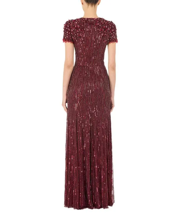 Jenny Packham Eliza Beaded Maxi Dress - Cardinal
