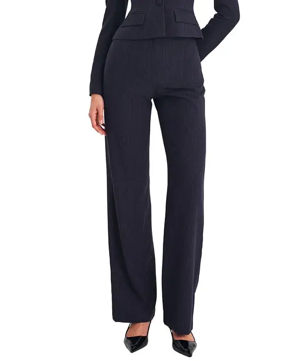 MISS CIRCLE NEW YORK Quinnie Striped Straight Leg Pants